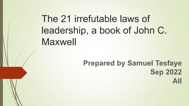 21 irrefutable laws of leadership poster | PDF | Business | Business ...