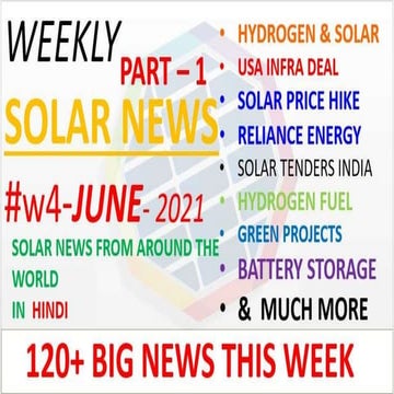 Solar News worldwide for week 4 june 2021 - Solar Projects, Solar Funds ...