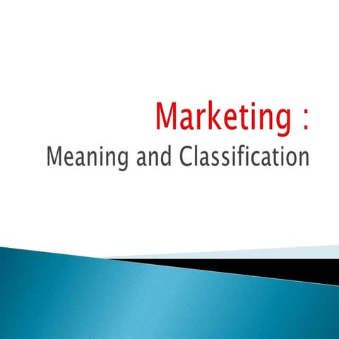 Market and Classification of Market | PPTX