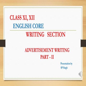 21 MAY FRI XII ENG ADVT WRITING- PART II NEW.pptx