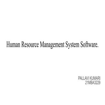 Human Resource Management System ppt pdf | PPTX