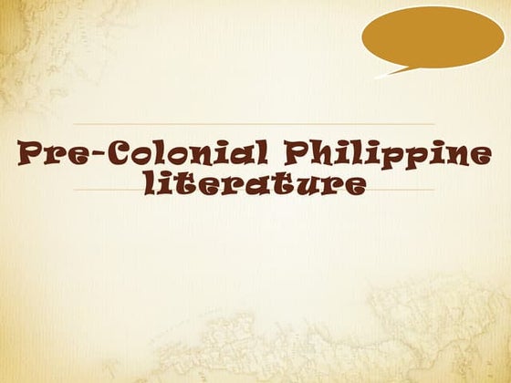 Pre colonial literature | PPT