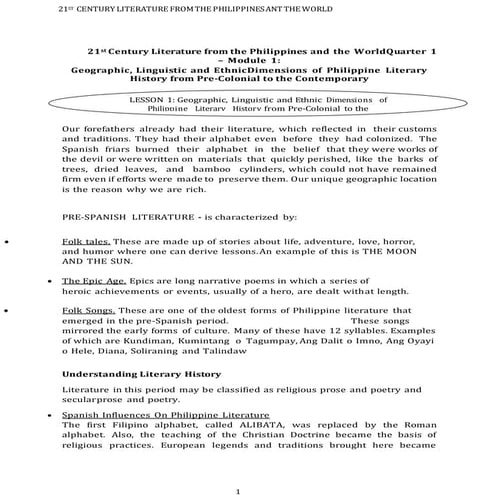 21st century-literature-from-the-philippines-and-the-world-quarter-1 | DOCX