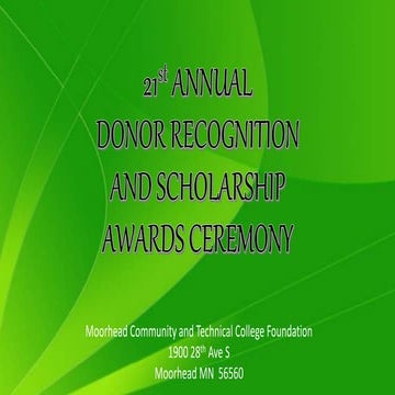 21st Annual Scholarship Awards Ceremony | PPTX | Student Financial Aid ...
