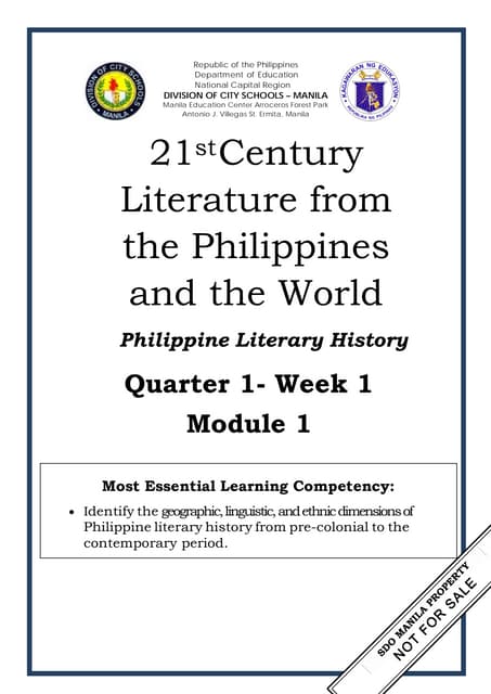 DLL WEEK 1 21ST CENTURY LITERATURE.docx