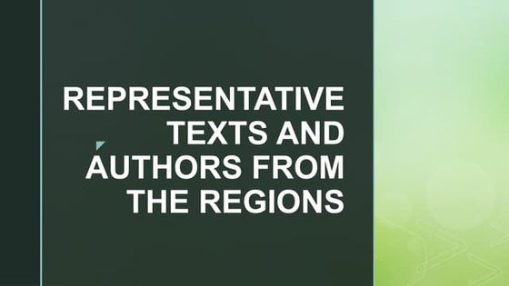 Week 1 no. 3 philippine representative texts and authors from each ...
