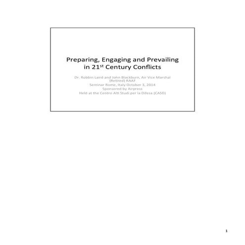 Preparing, Engaging and Prevailing in 21st Century Conflict | PDF ...