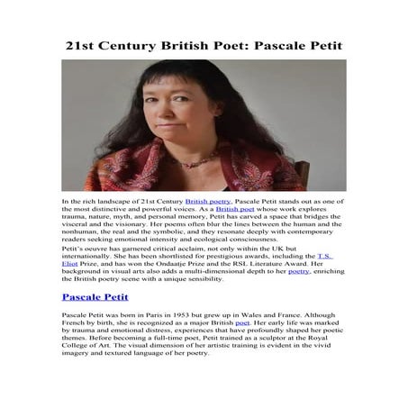 21st Century British Poet Pascale Petit.docx
