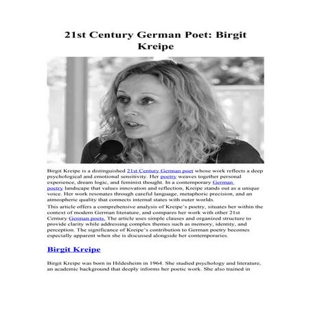 21st Century German Poet Birgit Kreipe.docx