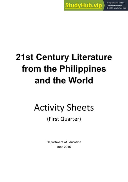 2nd Quarterly Exam in 21st Century Literature with TOS & Answer Key.docx
