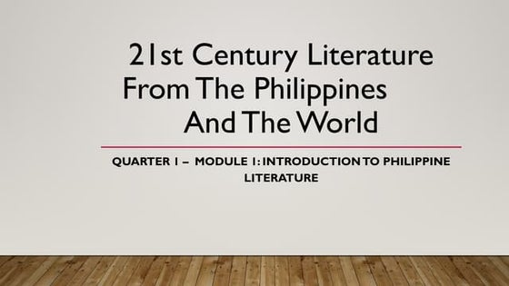 21st Century Literature From The Philippines_Week 5-Regional Literature ...