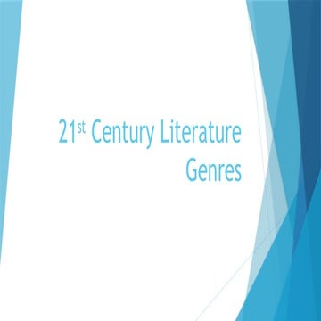 Emerging 21st Century Literary Genres; 21st Century Literature from the ...