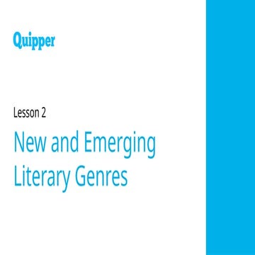 21st Century Literature_Unit 4_Lesson 2_New and Emerging Literary ...