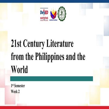 21st Century Literature (Week 2)ppt.pptx | Genres