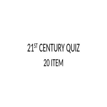 Comprehensive 21st Century Quiz on Philippine Literature and Multimedia ...