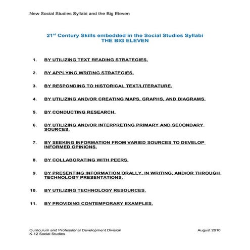 21st century skills in syllabi the big 11 | DOC