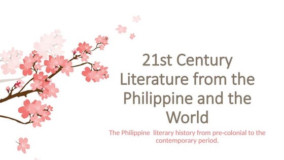 L1.5 21st Century Lit - Post War and Contemporary Period - student's ...