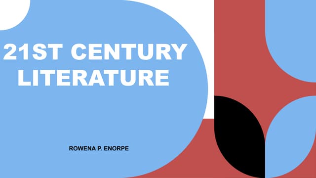 21st CENTURY LITERARY GENRES.pptx