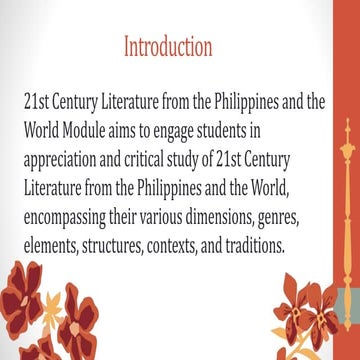 PowerPoint Presentation on 21st Century Literature - Module 1.pptx