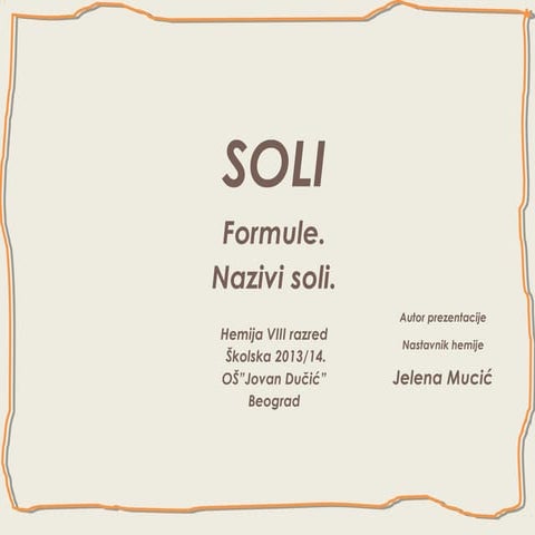 Soli. Formule i nazivi. | PPT