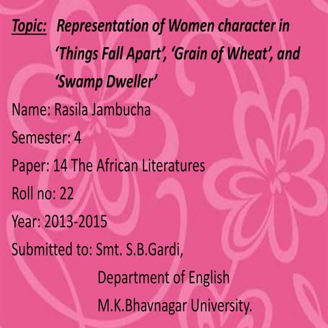 Representation of Women Character in African Literature | PPT