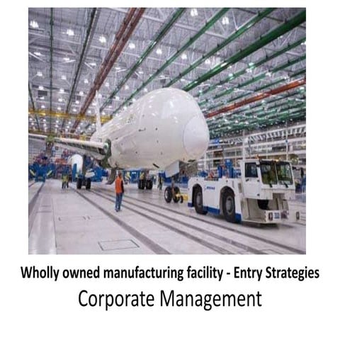 wholly owned manufacturing facility - entry strategies - corporate ...