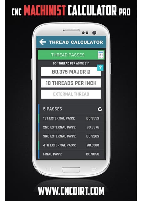 CNC Machinist Calculator Pro: Thread data | PDF