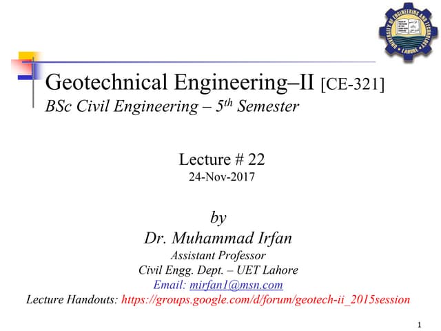 Geotechnical Engineering-II [Lec #15 & 16: Schmertmann Method] | PPSX