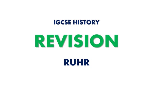 HISTORY IGCSE CONTENT - 20TH CENTURY OPTION - THE ROAD TO WW2 ...