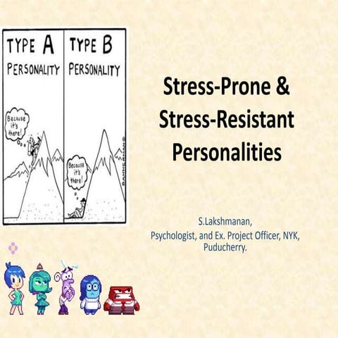Stress Prone and Resistance Personalities by S.Lakshmanan, Psychologist ...