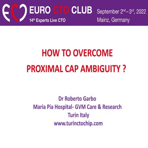 Roberto Garbo: How to overcome proximal cap ambiguity? | PDF