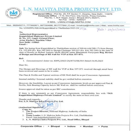 22.05.2023_RE wall for VUP at Km 357+871 Ltr. No.-561.pdf