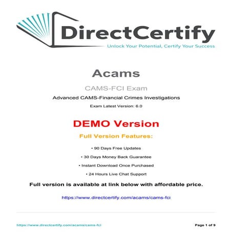 CAMS-FCI Practice Test Questions Answers | PDF