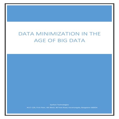 Data Minimization in the age of Big Data | Sysfore | PDF