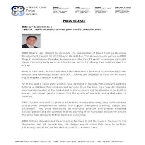 DDC Dolphin excited by continued growth of the Canadian business | PDF