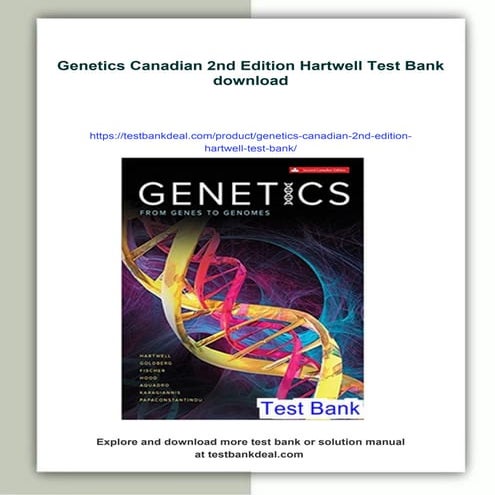 Genetics Canadian 2nd Edition Hartwell Test Bank | PDF