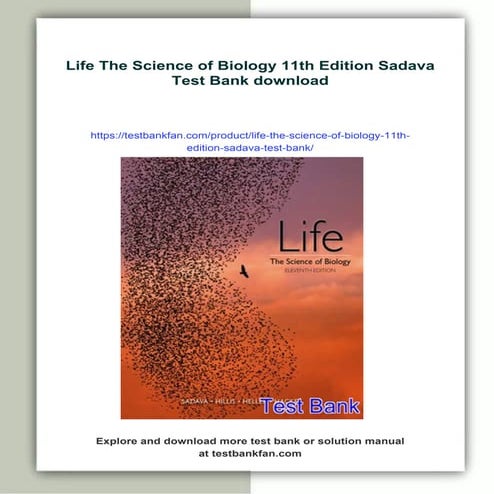 Life The Science of Biology 11th Edition Sadava Test Bank | PDF