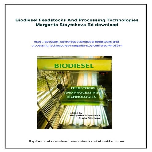 Biodiesel Feedstocks And Processing Technologies Margarita Stoytcheva Ed | PDF