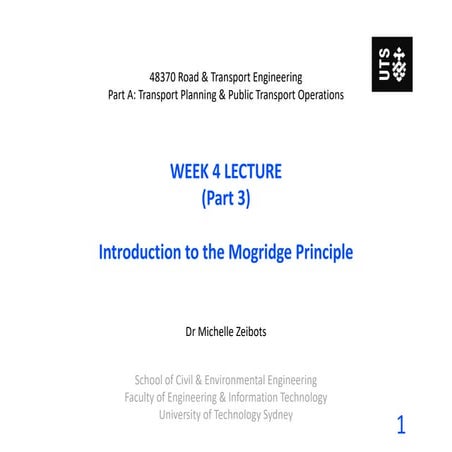 Introduction to the Mogridge Principle UTS | PDF