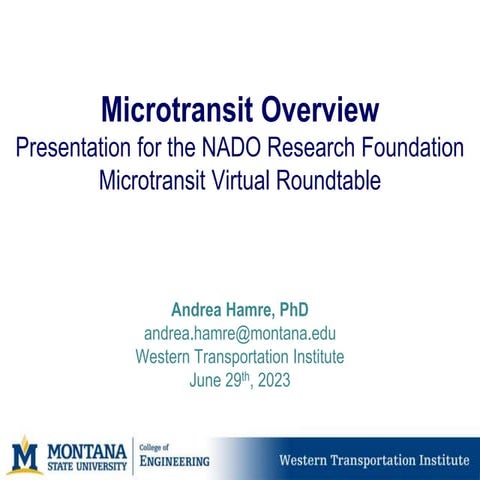Microtransit Overview: A Research Perspective | PPTX