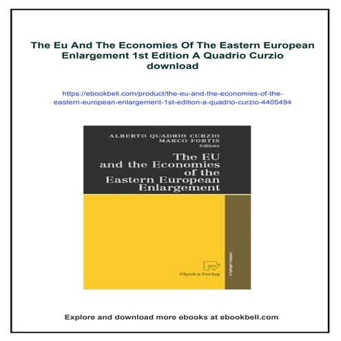 The Eu And The Economies Of The Eastern European Enlargement 1st ...