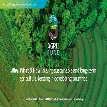 Why, What & How: scaling sustainable and long-term agricultural lending ...