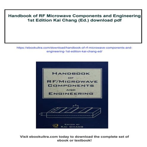 Handbook of RF Microwave Components and Engineering 1st Edition Kai Chang (Ed.) | PDF