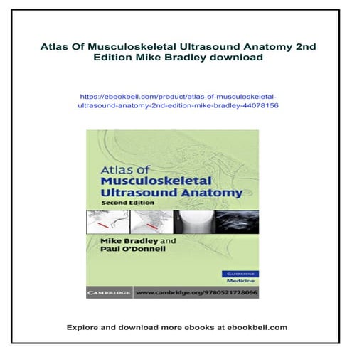 Atlas Of Musculoskeletal Ultrasound Anatomy 2nd Edition Mike Bradley | PDF