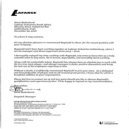 Doret's letter | PDF