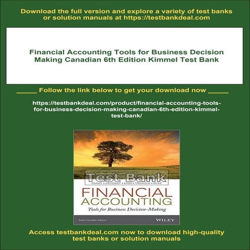 Financial Accounting Tools for Business Decision Making Canadian 6th ...