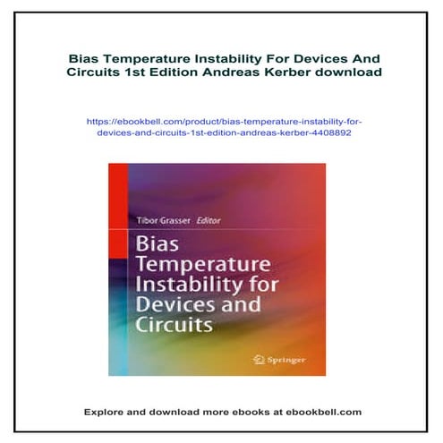 Bias Temperature Instability For Devices And Circuits 1st Edition Andreas Kerber | PDF