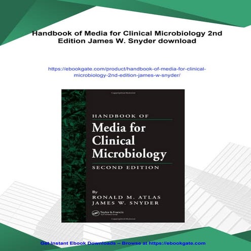 Handbook of Media for Clinical Microbiology 2nd Edition James W. Snyder ...