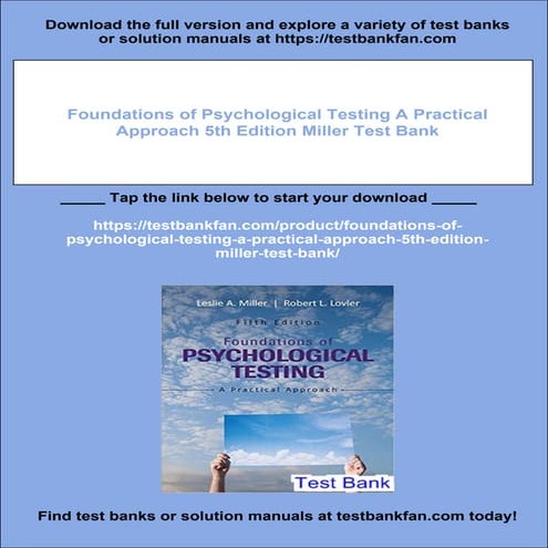 Foundations of Psychological Testing A Practical Approach 5th Edition ...