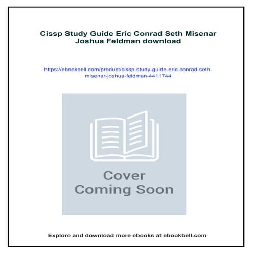 Cissp Study Guide Eric Conrad Seth Misenar Joshua Feldman | PDF